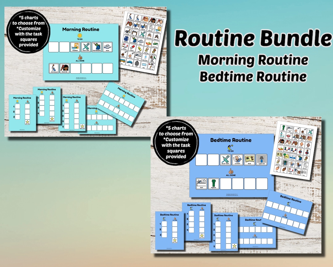 Morning and Bedtime Routine Bundle Morning Routine Bedtime - Etsy