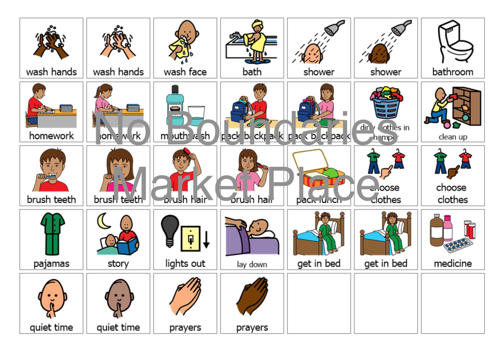 Morning and Bedtime Checklist Bundle Visual Schedule Morning | Etsy