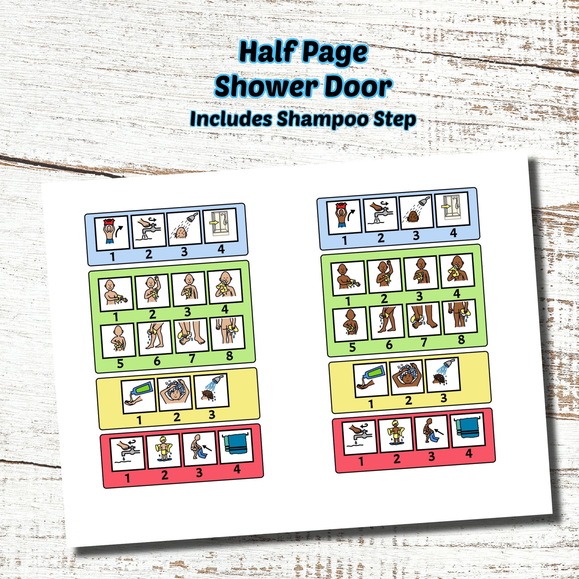 Shower Sequence Visual Support Taking A Shower Shower Visual - Etsy