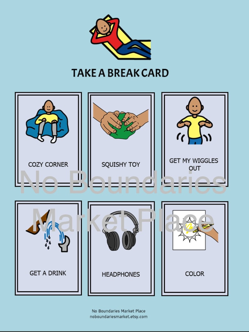 Classroom Break Board Printable Customizable Visual Support | Etsy