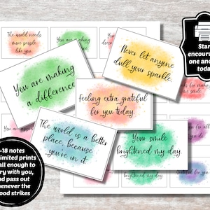 Notes of Encouragement, Printable Notes, 18 Notes, Watercolor Notes ...