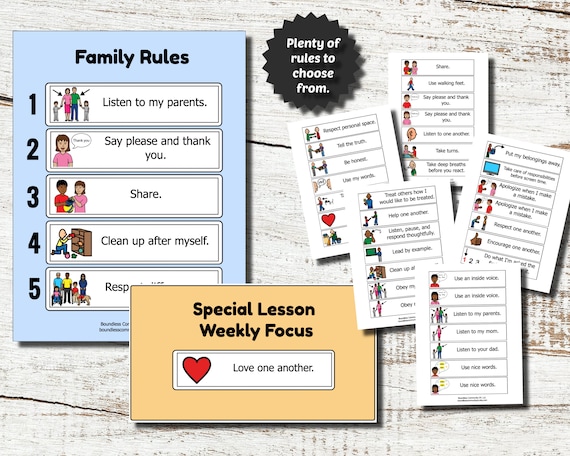 Family Rules Chart Family Rules Visual Support Family Rules - Etsy