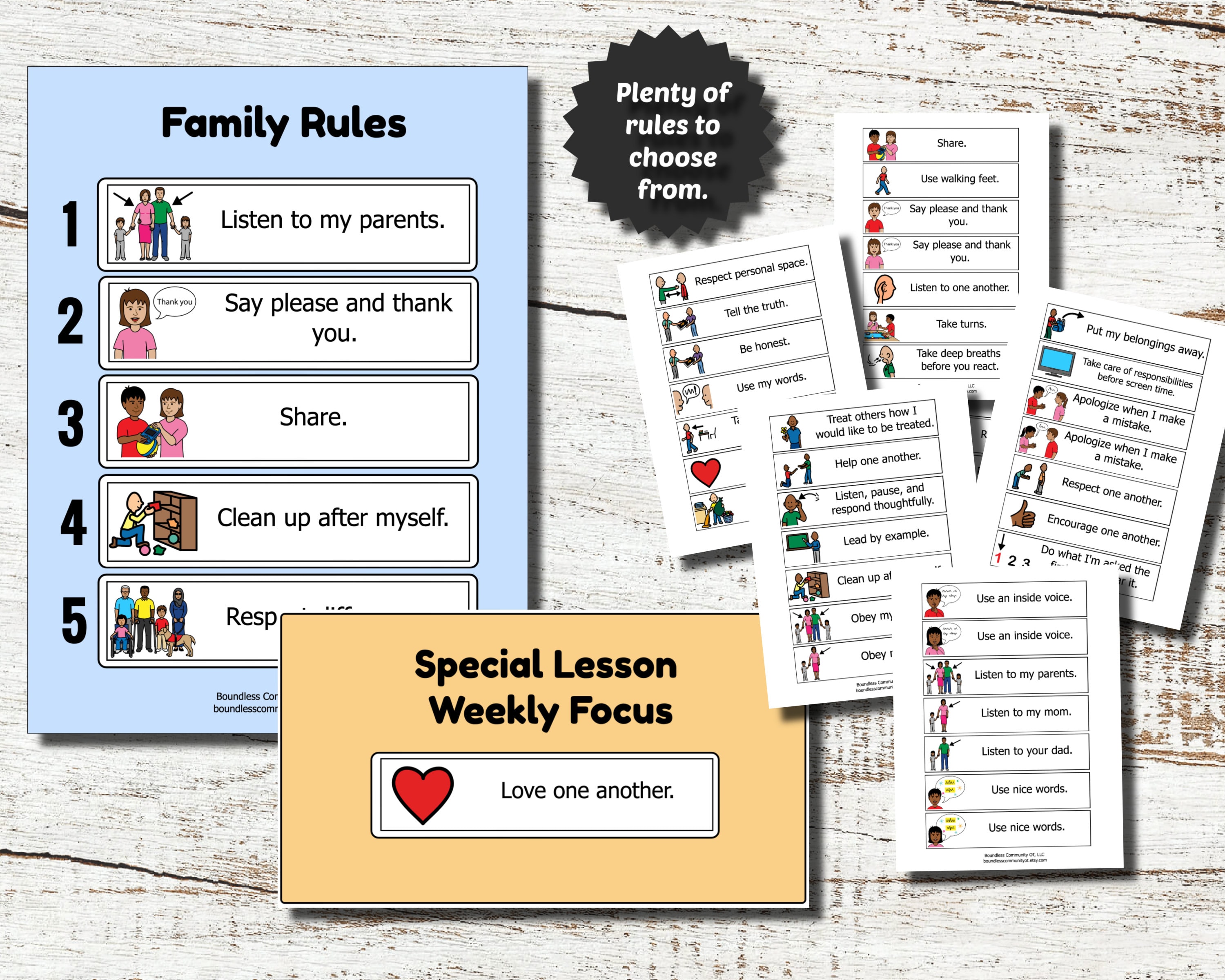 Family Rules Chart Family Rules Visual Support Family Rules - Etsy