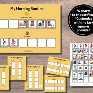 Morning Routine Visual Morning Chart Morning Chores Morning | Etsy