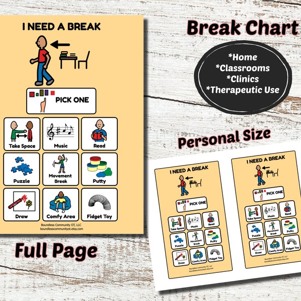 I Need a Break Visual - Etsy