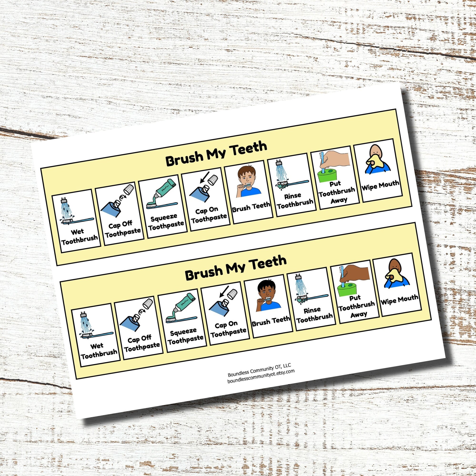Toothbrushing Sequence, Brushing Teeth Visual Support, Brushing Teeth ...