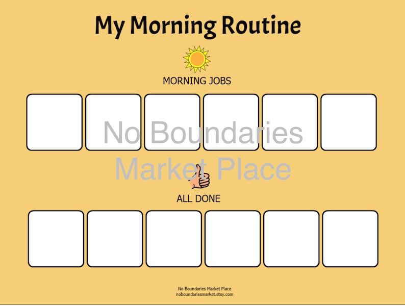 Morning Routine Visual Morning Chart Morning Chores Morning | Etsy