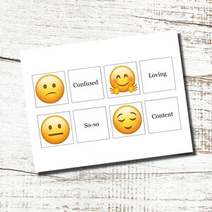 Emoji Emotions Matching Cards Emotions Matching Game Emoji - Etsy