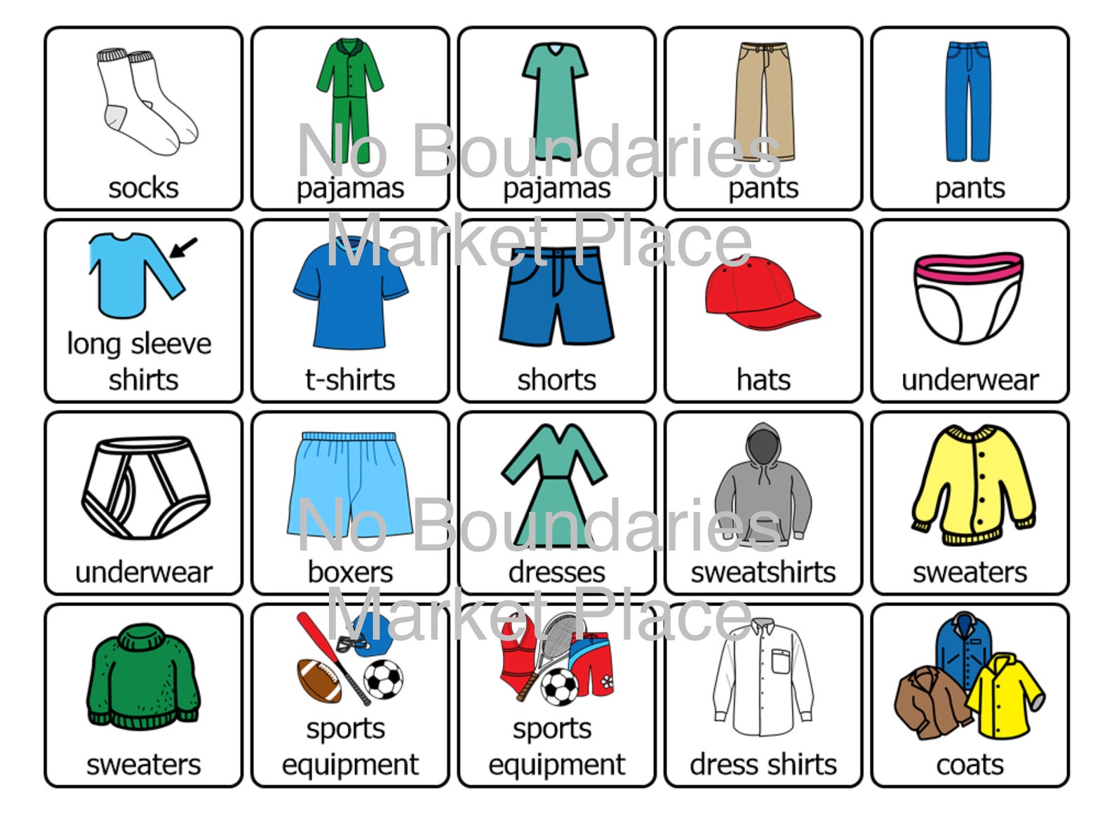 Clothes Labels Home Organization Boardmaker Printables | Etsy