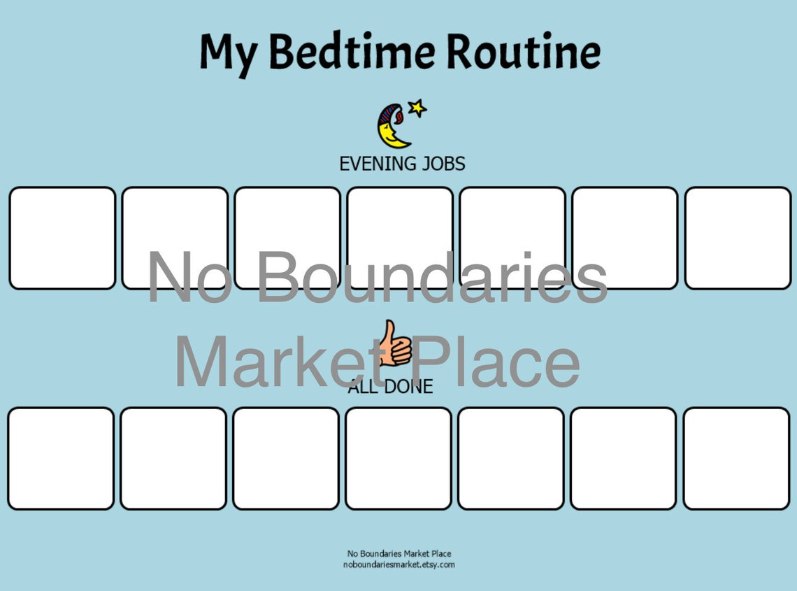 Bedtime Routine Bedtime Schedule Bedtime Visual Bedtime | Etsy