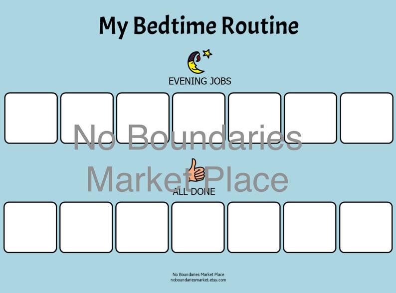 Bedtime Routine Bedtime Schedule Bedtime Visual Bedtime | Etsy