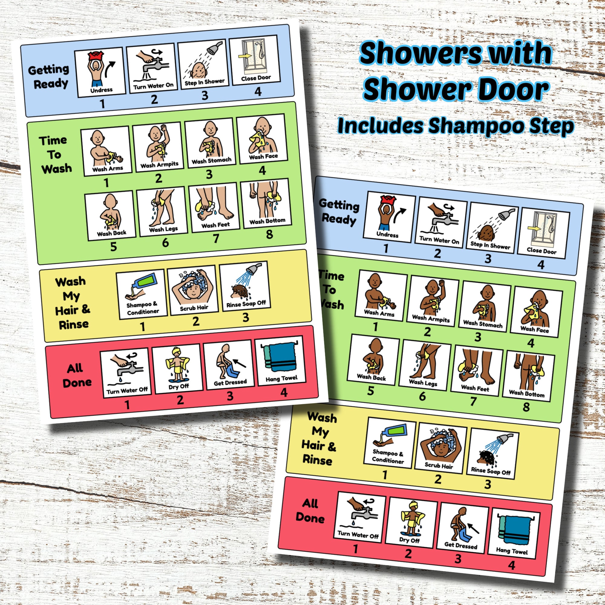 Shower Sequence Visual Support Taking A Shower Shower Visual - Etsy
