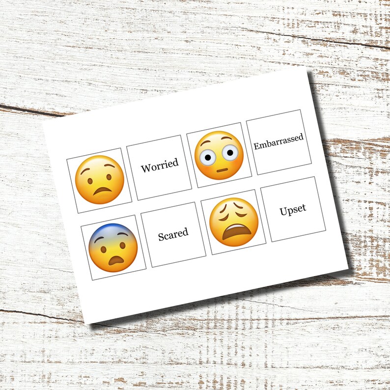 Emoji Emotions Matching Cards Emotions Matching Game Emoji | Etsy