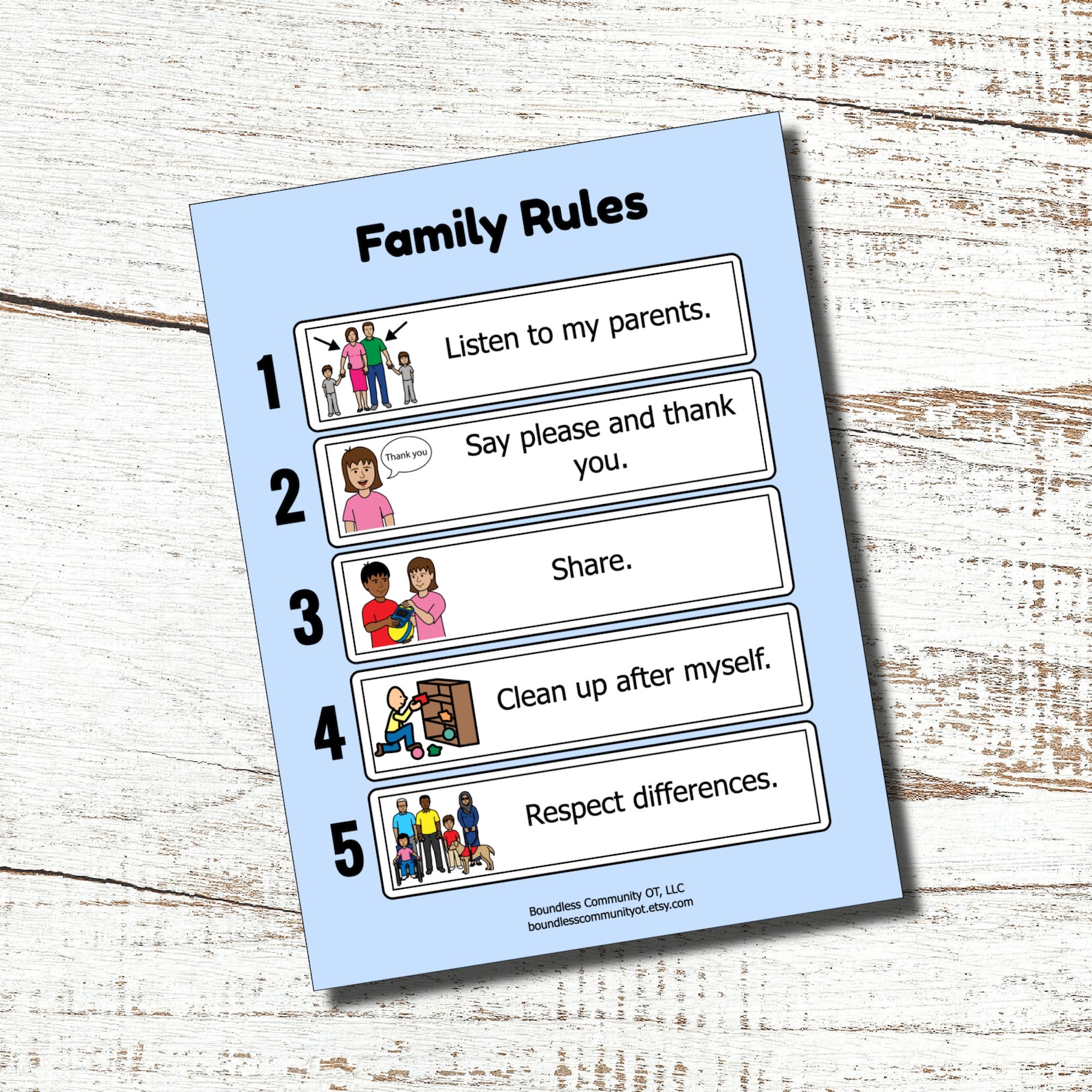 Family Rules Chart Family Rules Visual Support Family Rules - Etsy