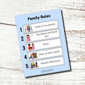 Family Rules Chart, Family Rules Visual Support, Family Rules Visual ...