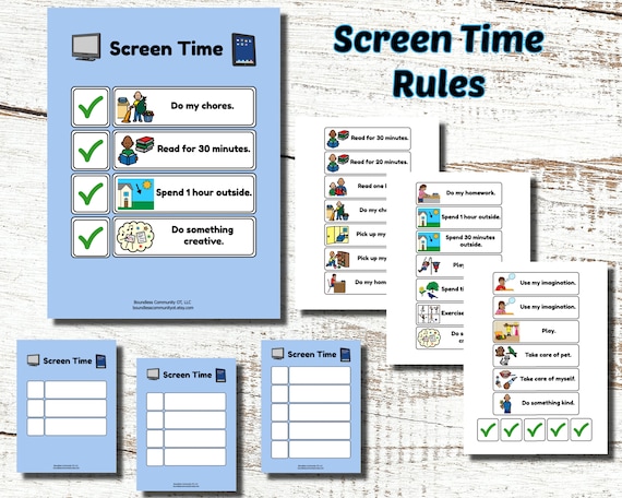 Screen Time Visual Childrens Schedule Schedule for Kids - Etsy