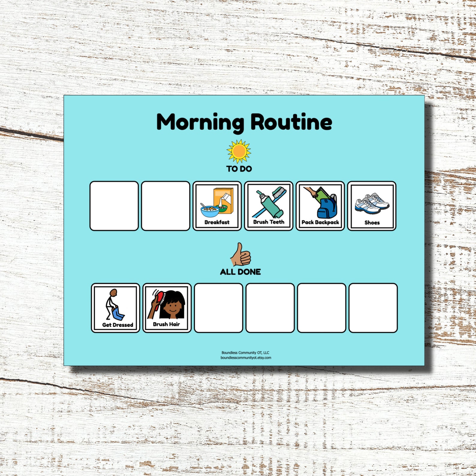 Morning Routine Visual Morning Chart Morning Chores Morning | Etsy
