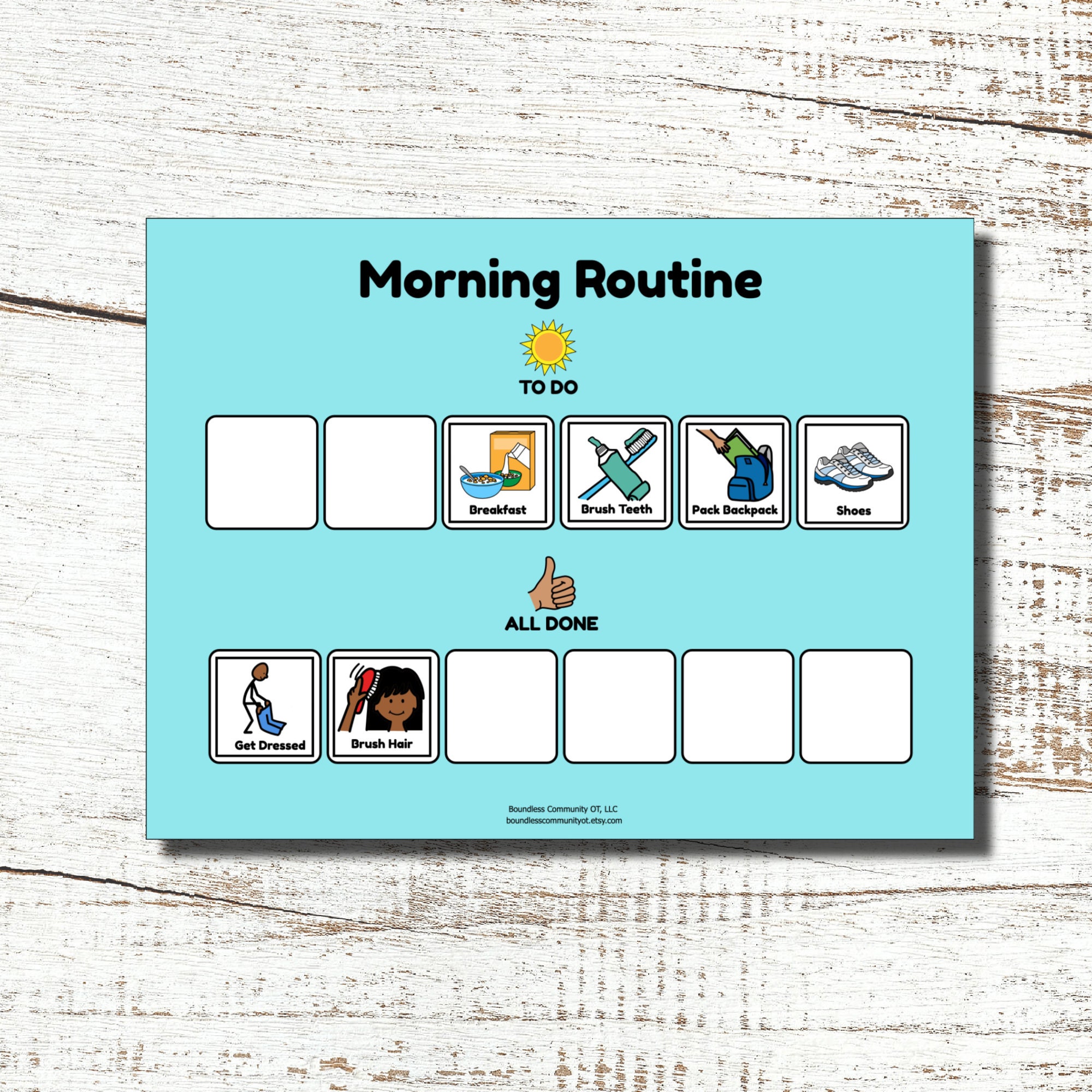 Morning Routine Visual Morning Chart Morning Chores Morning | Etsy