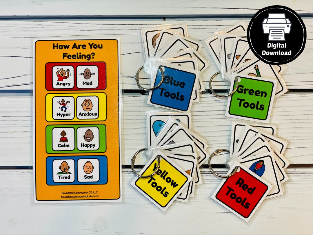 Self-regulation Cards Self-regulation Chart Big Feelings - Etsy