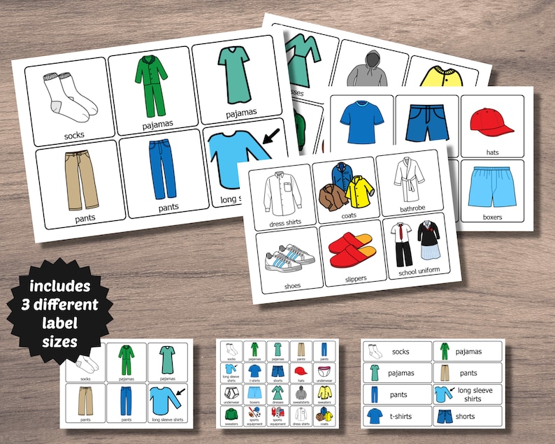 Clothes Labels Home Organization Boardmaker Printables | Etsy