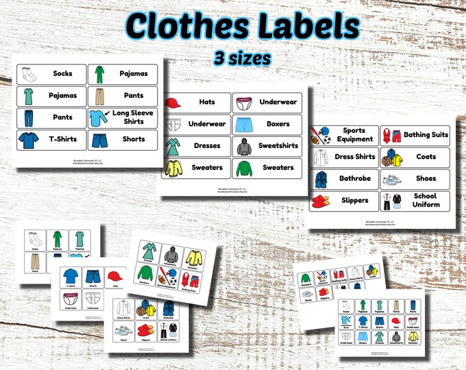 Printable Dresser Labels / Simple Organizing Labels for Clothing / Kids ...