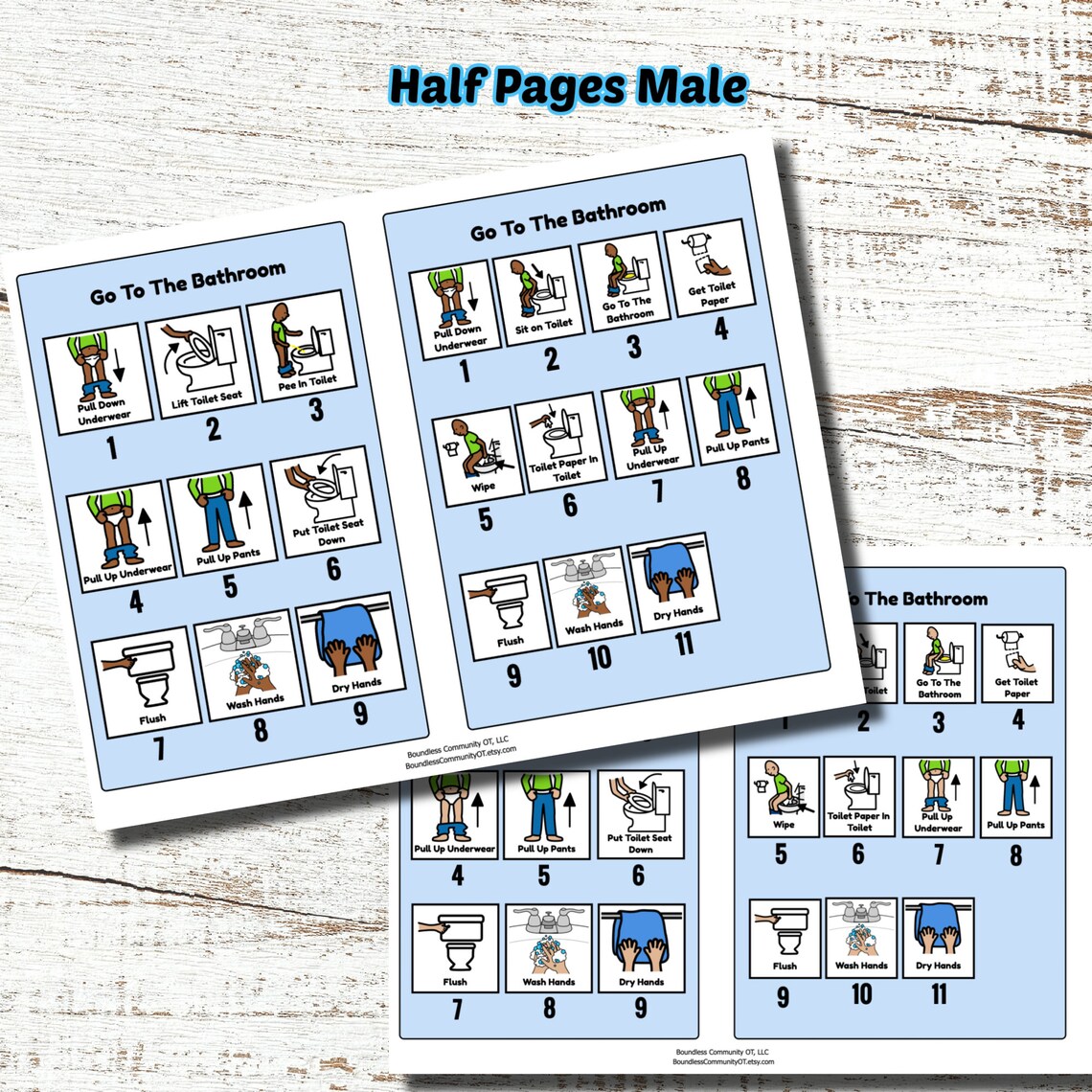 Going to the Bathroom Sequence Chart, Bathroom Visual Support, Visual ...