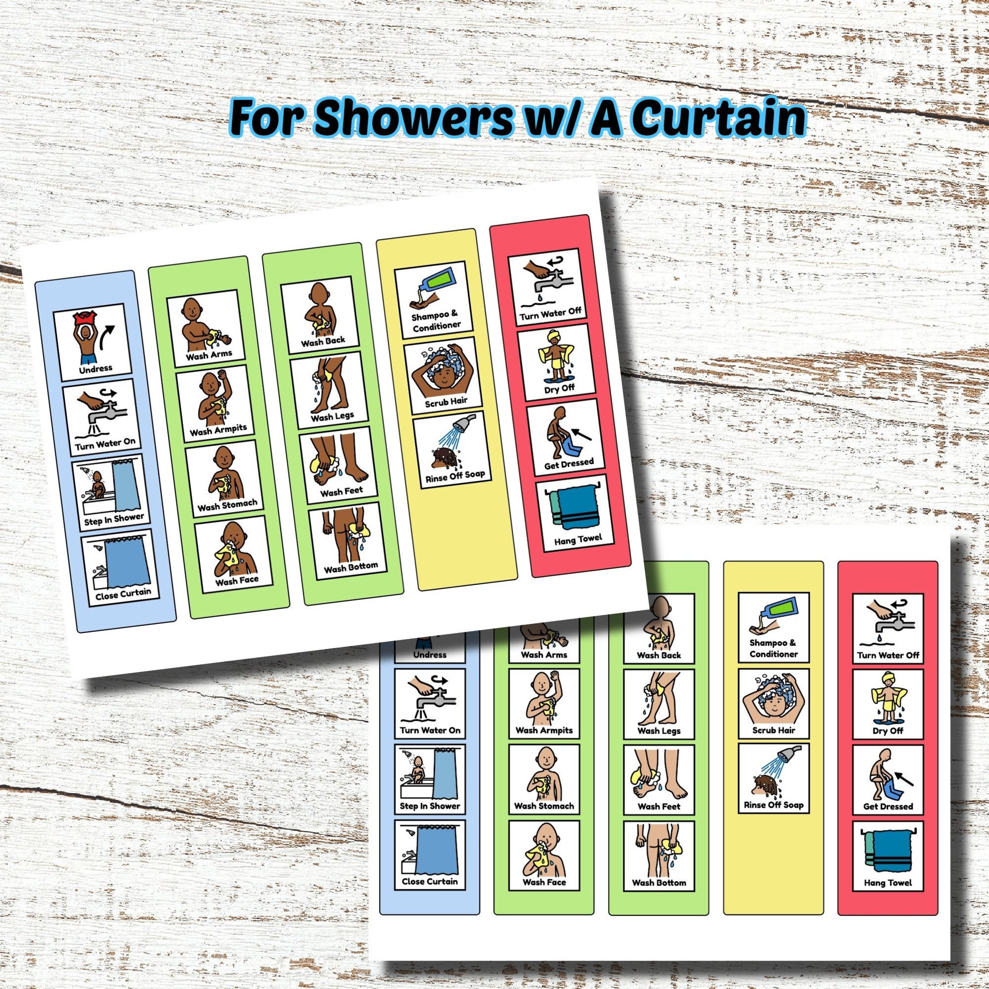 Shower Sequencing Strips, Shower Visual Supports, Shower Visual Aid ...