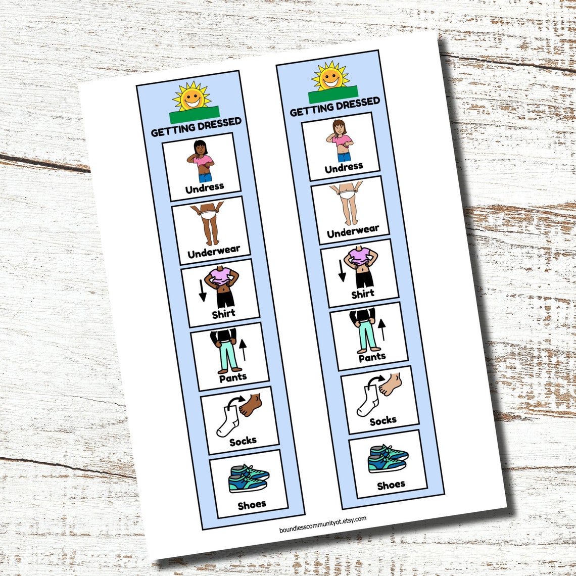 Getting Dressed Visual Dressing Sequence Morning Visual - Etsy Getting Dressed Visual Dressing Sequence Morning Visual - Etsy