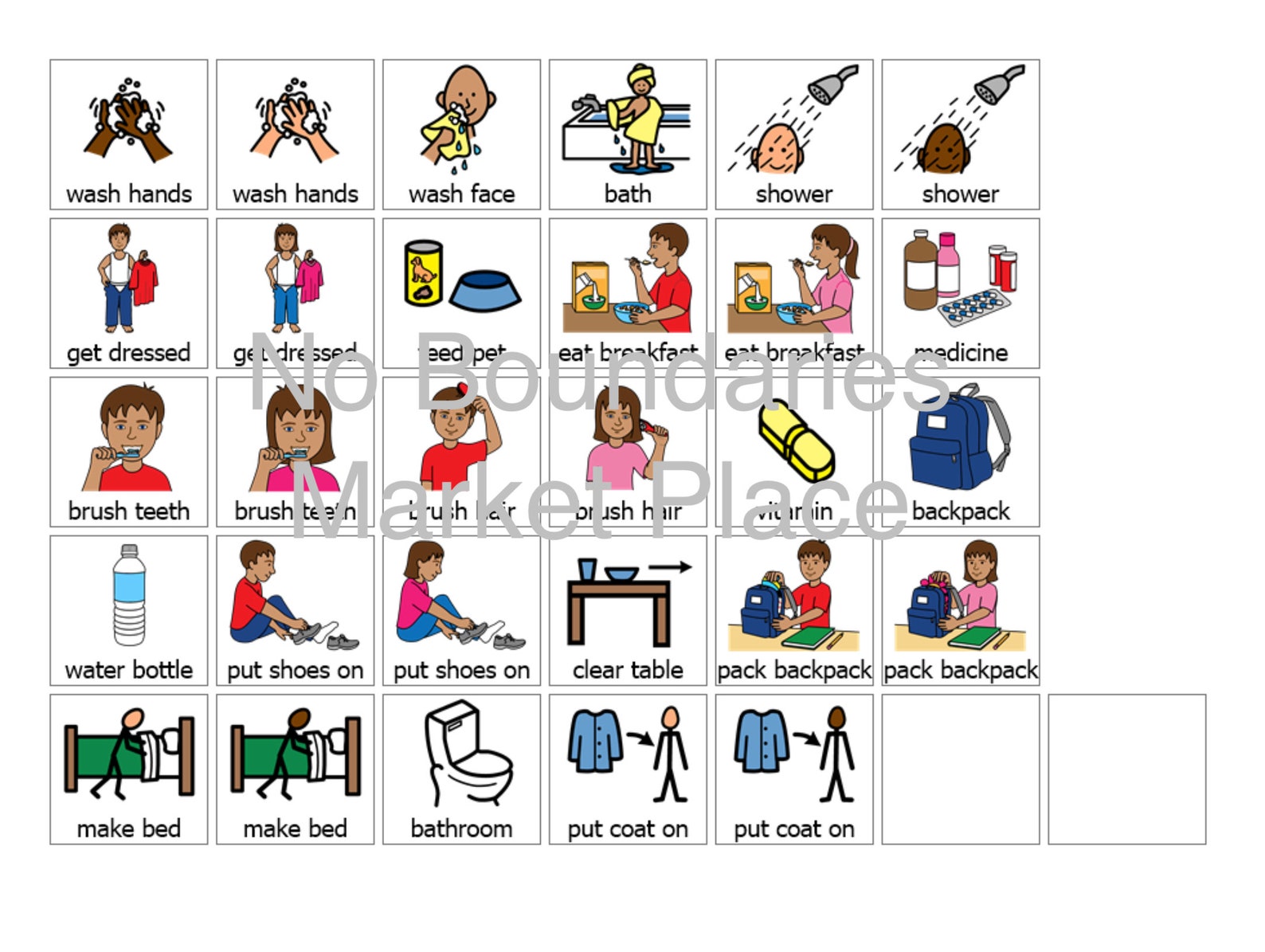 Morning and Bedtime Checklist Bundle Visual Schedule Morning | Etsy