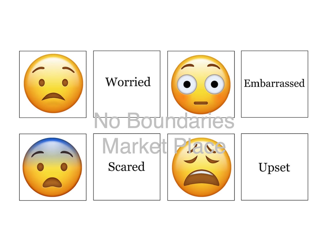 Emoji Emotions Matching Cards Emotions Matching Game Emoji | Etsy