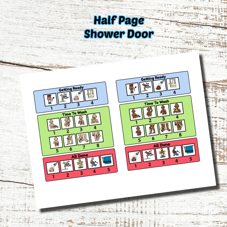 Shower Sequence Visual Support, Taking A Shower, Shower Visual Sequence ...