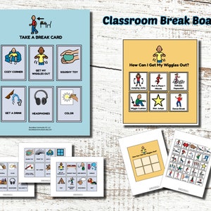 Classroom Break Board Printable, Tools for Self Regulation, Classroom ...