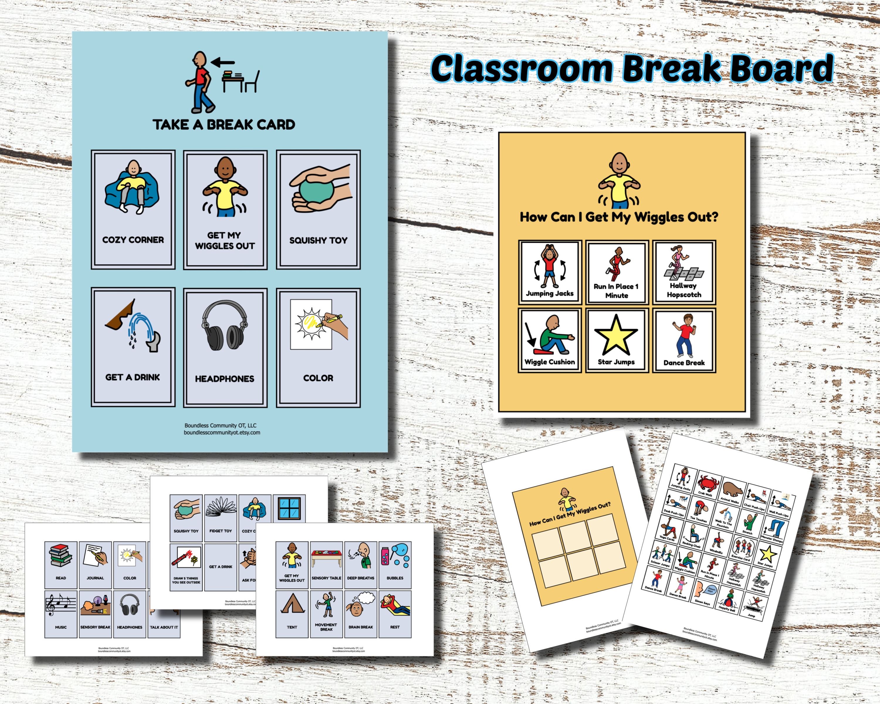 Classroom Break Board Printable Tools for Self Regulation | Etsy