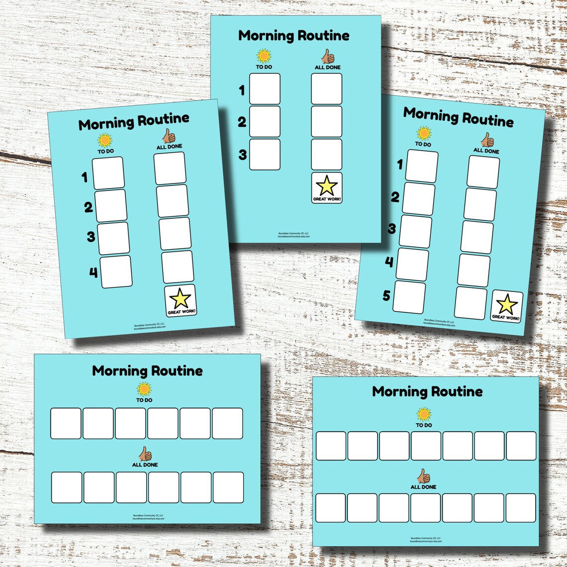 Morning Routine Visual Morning Chart Morning Chores Morning | Etsy