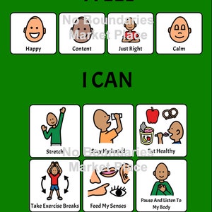 Self-regulation Charts, Tools for Self-regulation Printable, Sensory ...