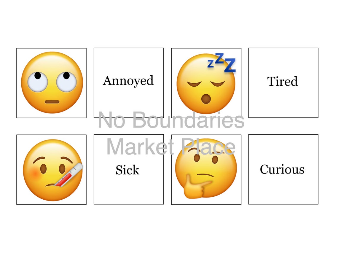 Emoji Emotions Matching Cards Emotions Matching Game Emoji | Etsy