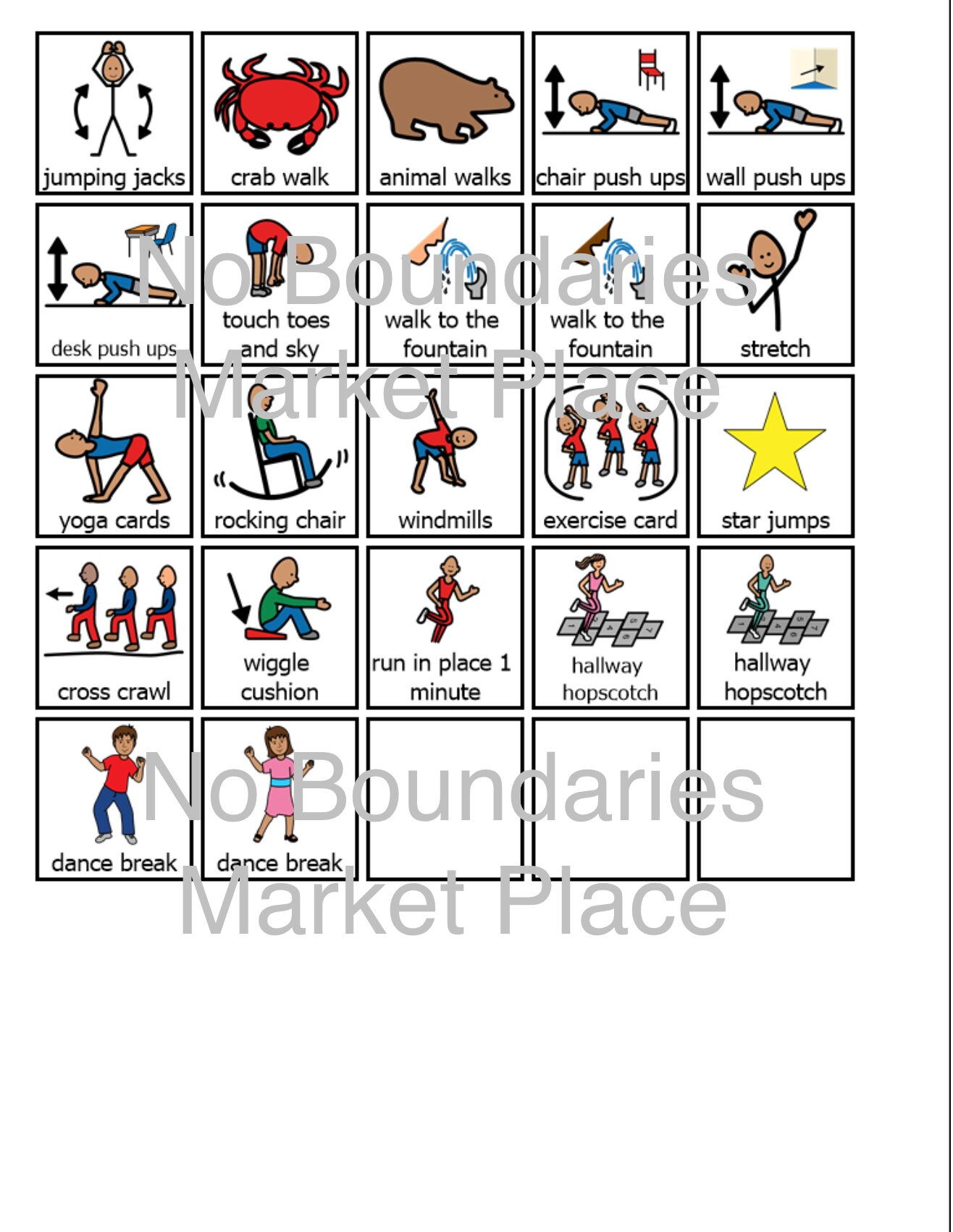 Classroom Break Board Printable Customizable Visual Support | Etsy