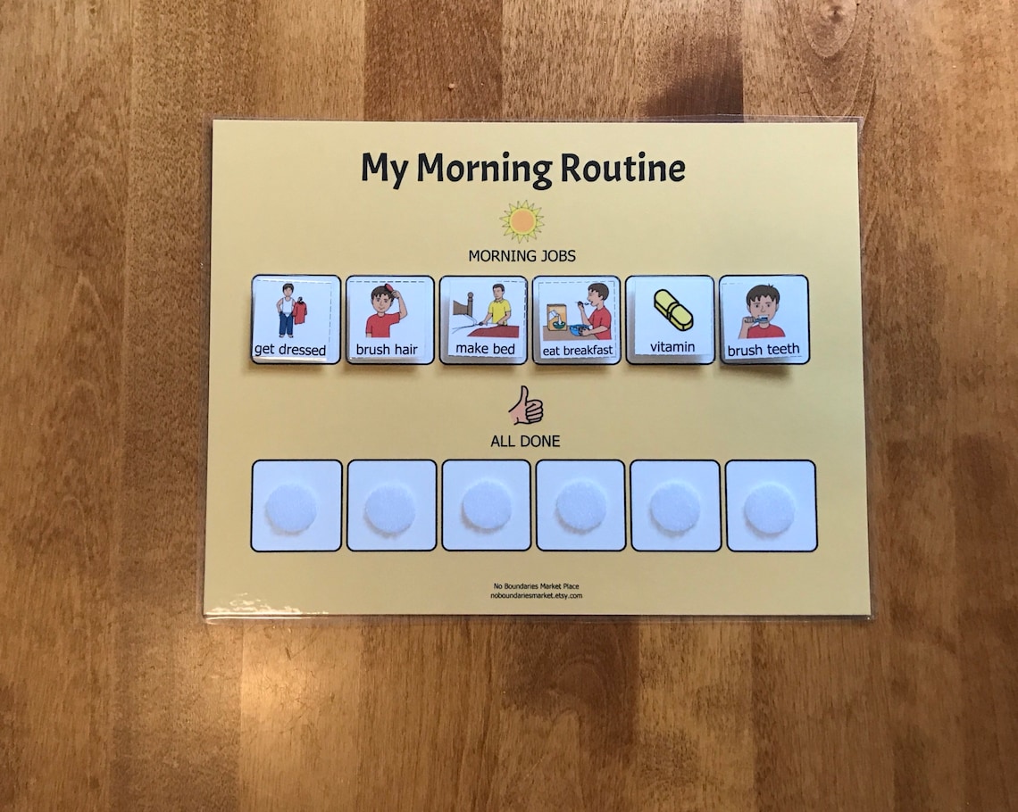 Morning Routine Visual Morning Chart Morning Chores Morning | Etsy