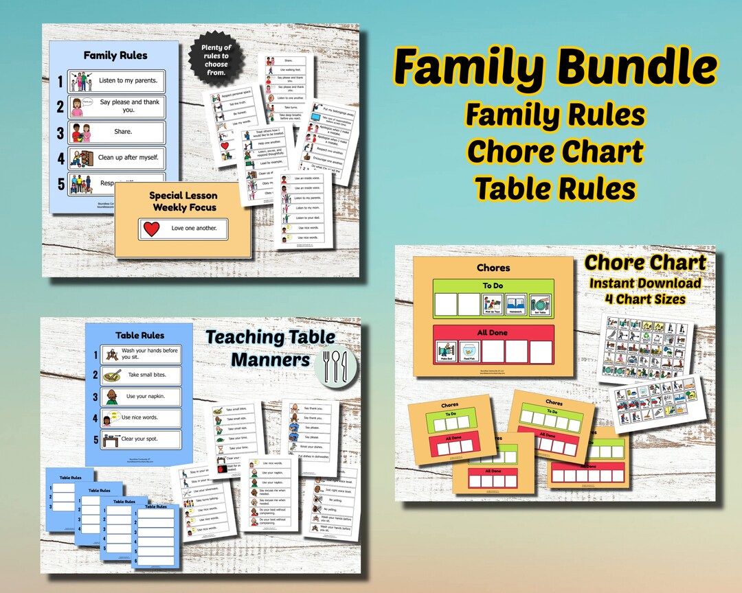 Family Bundle Instant Download Family Rules Printable Family - Etsy