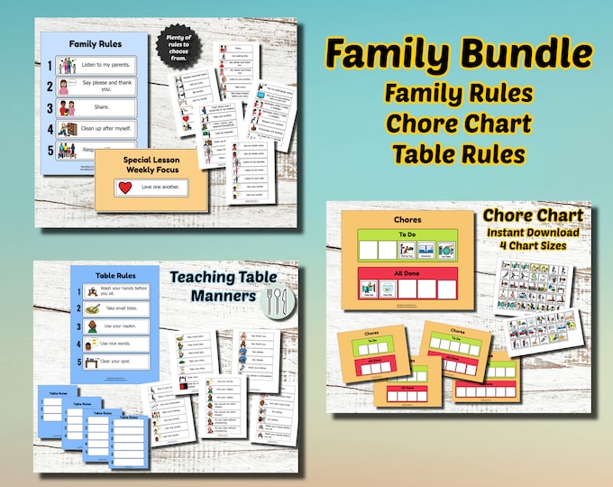 Family Bundle Instant Download, Family Rules Printable, Family Rules ...