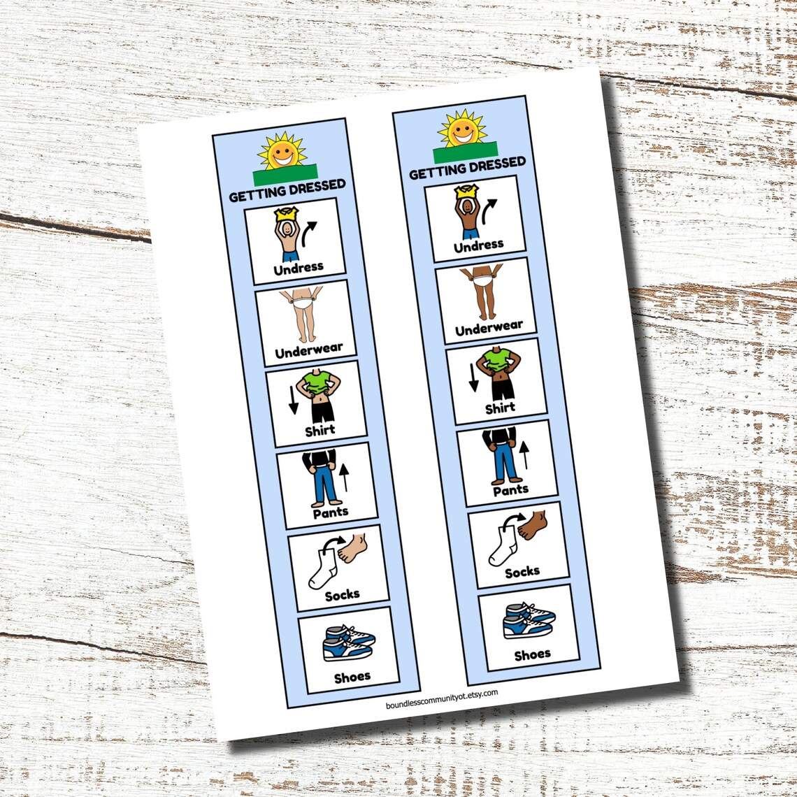 Getting Dressed Visual Dressing Sequence Morning Visual - Etsy