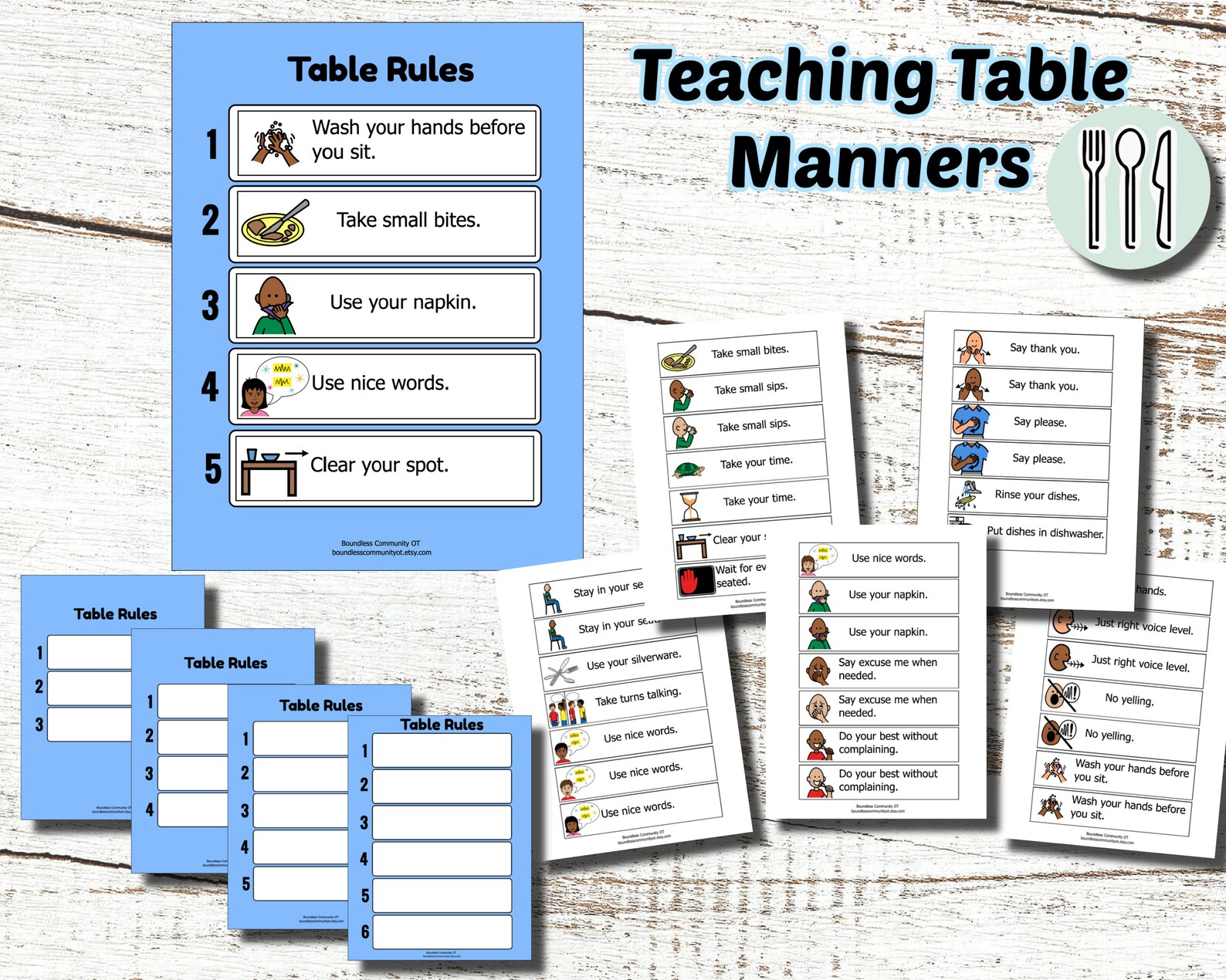 Table Rules Chart Table Manners Chart Table Rules Printable - Etsy