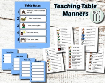 Printable Table Manners Game for Children BINGO Kids - Etsy