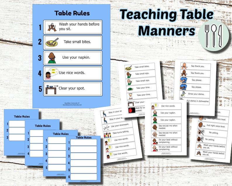 Table Rules Chart Table Manners Chart Table Rules Printable - Etsy