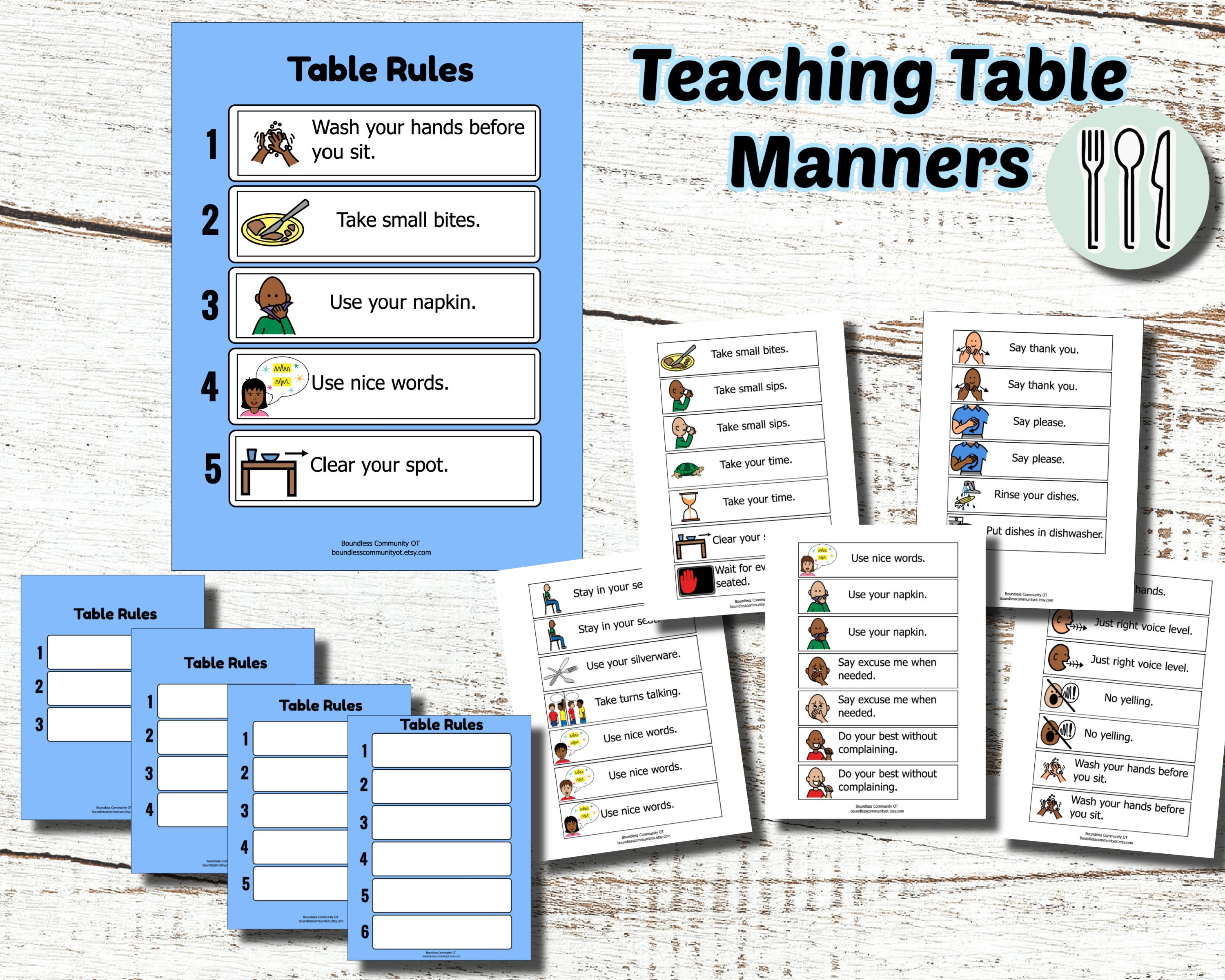 Table Rules Chart Table Manners Chart Table Rules Printable - Etsy