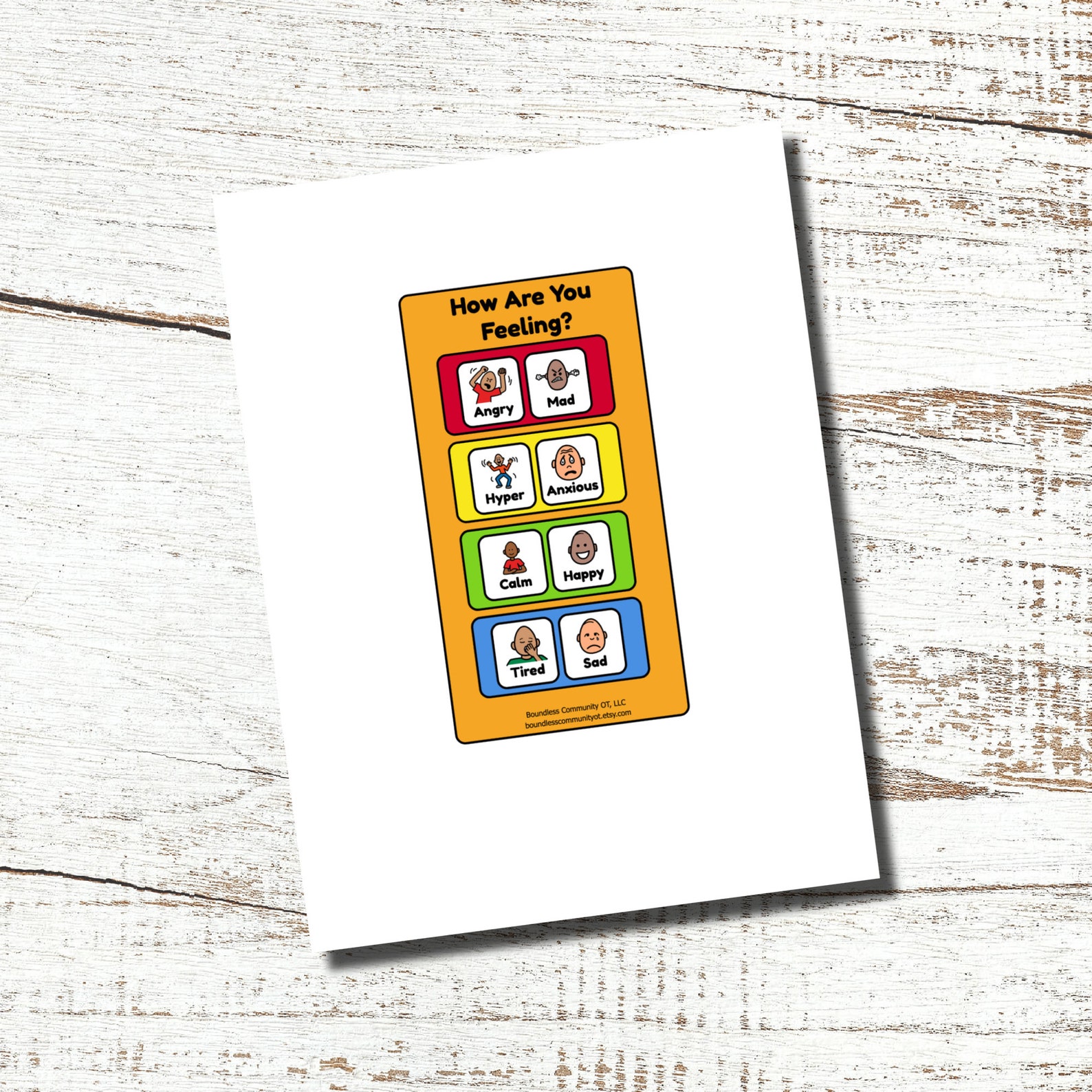 Self-regulation Cards Self-regulation Chart Big Feelings - Etsy
