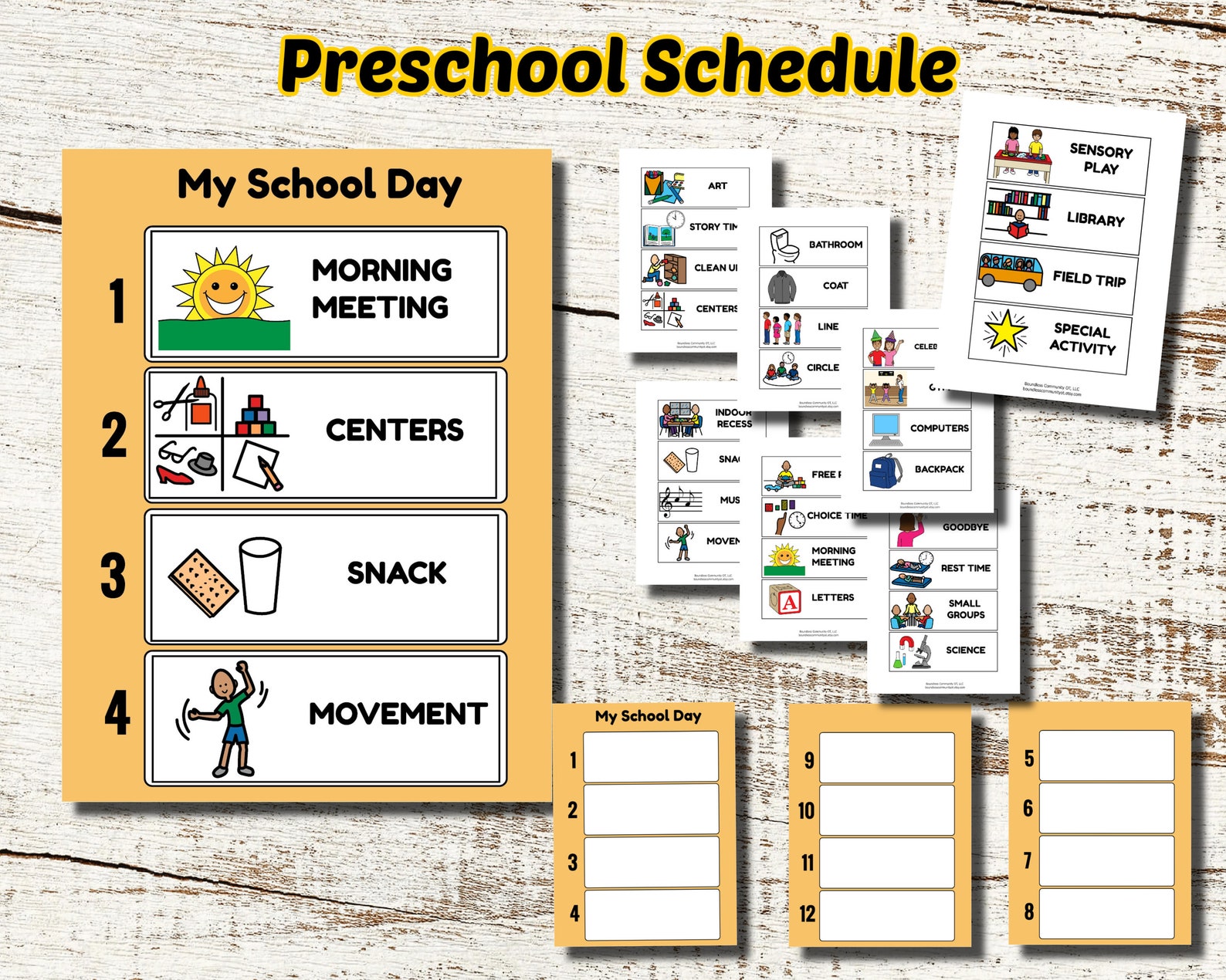Preschool Schedule 30 Activity Options Printable Preschool - Etsy