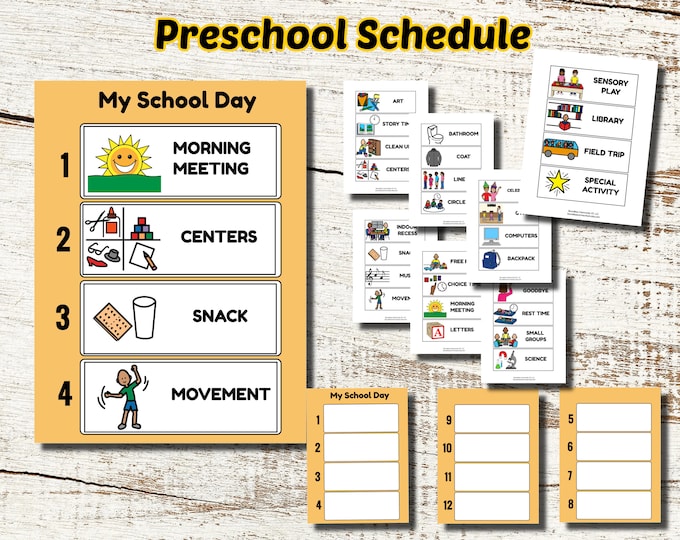 Preschool Schedule, 30 Activity Options, Printable Preschool Schedule ...