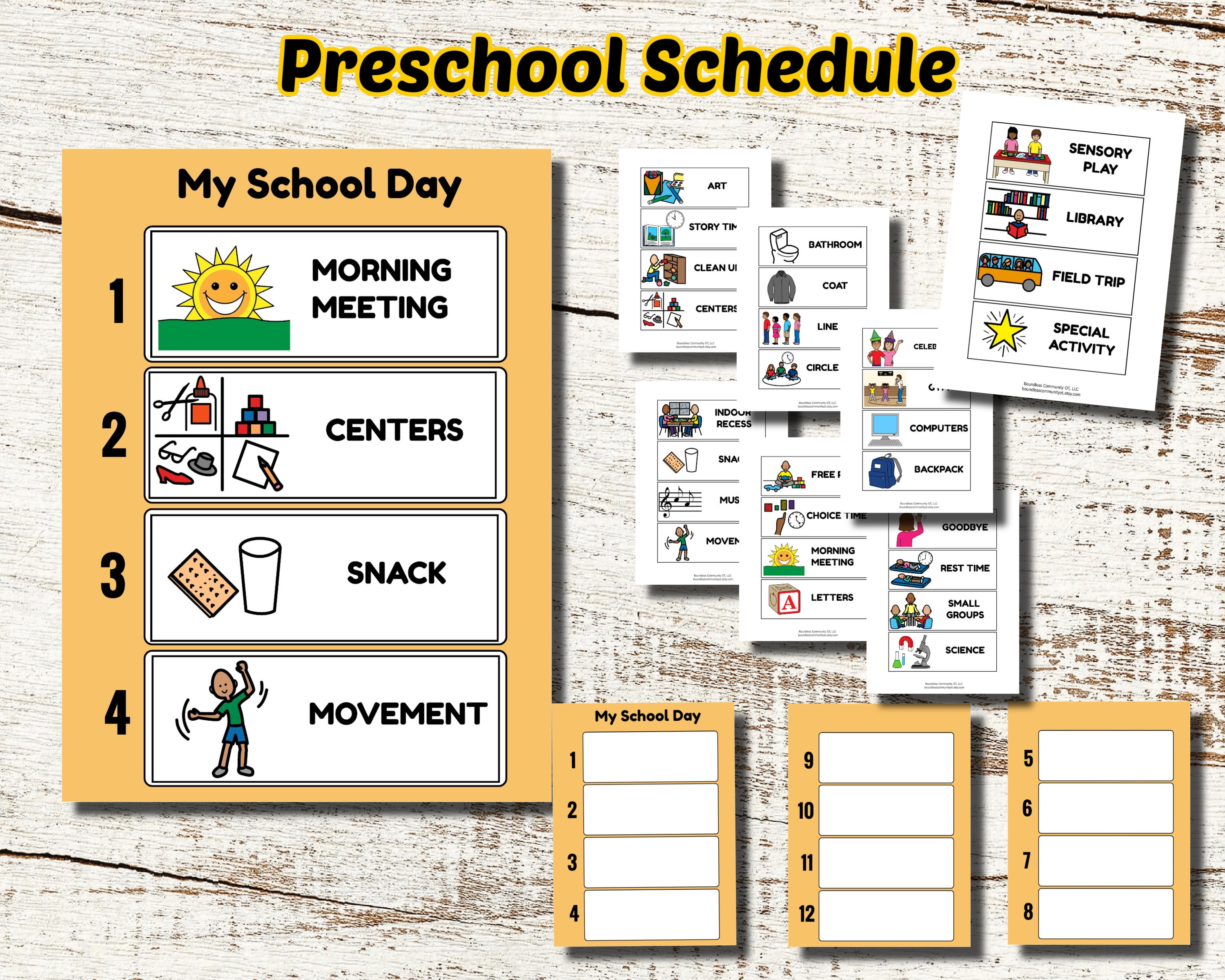 Preschool Schedule, 30 Activity Options, Printable Preschool Schedule ...