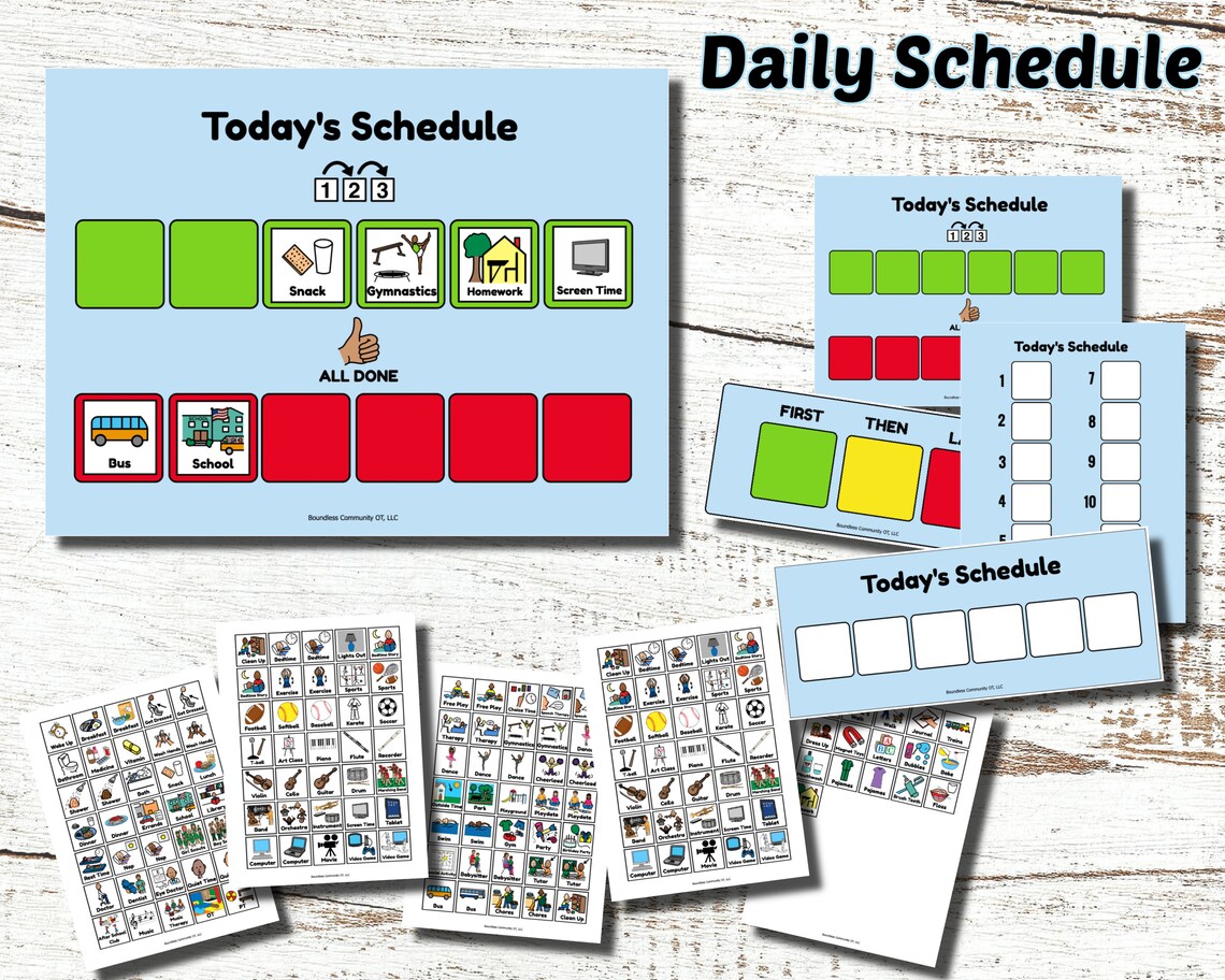 Daily Schedule Printable Schedule Boardmaker Schedule - Etsy